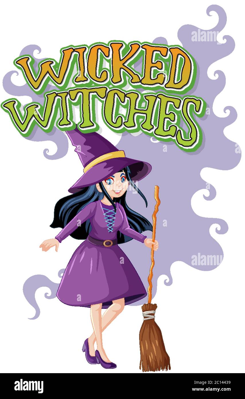 Wicked witches logo on white background illustration Stock Vector Image ...