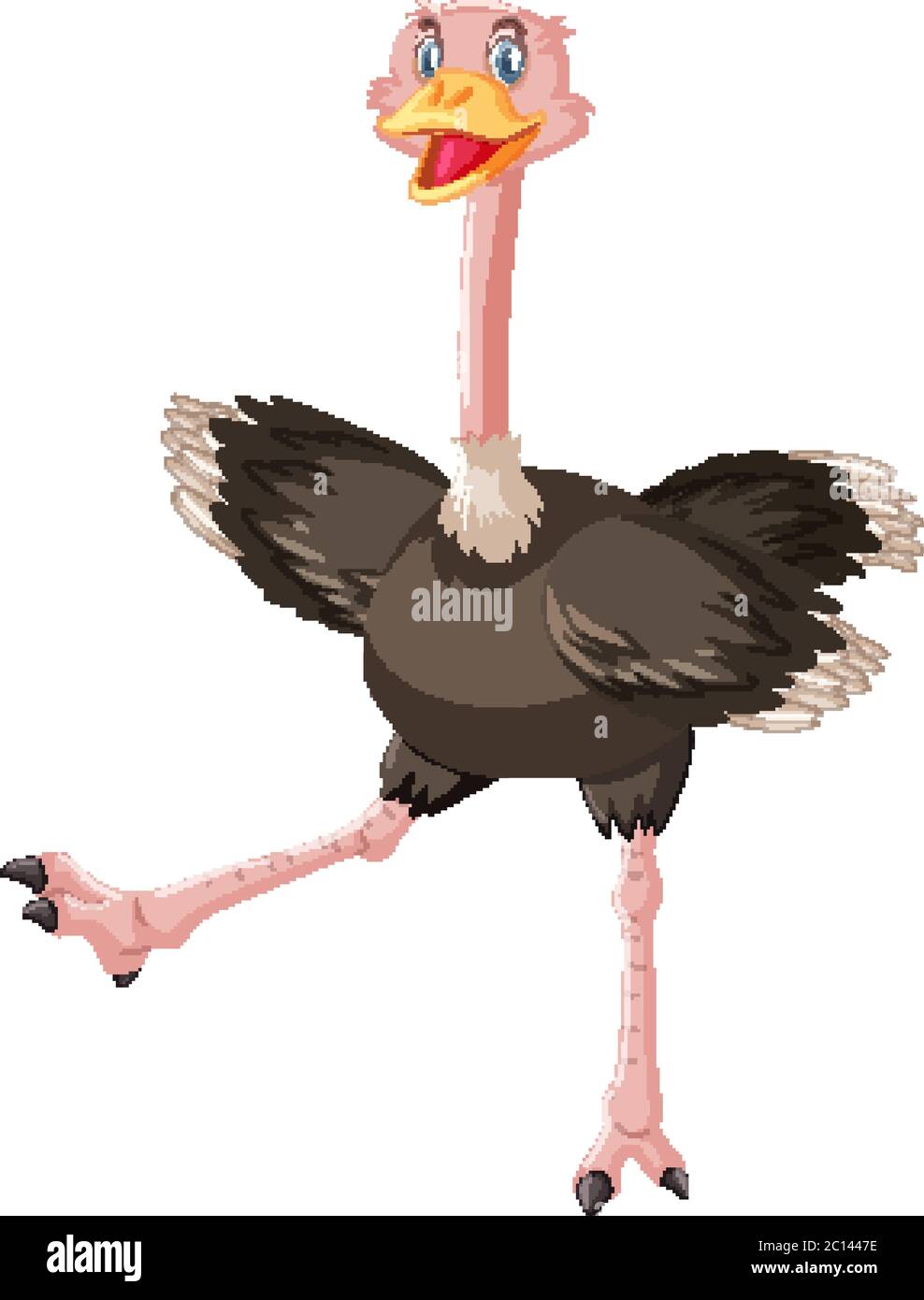 Cute ostrich cartoon character illustration Stock Vector Image & Art ...