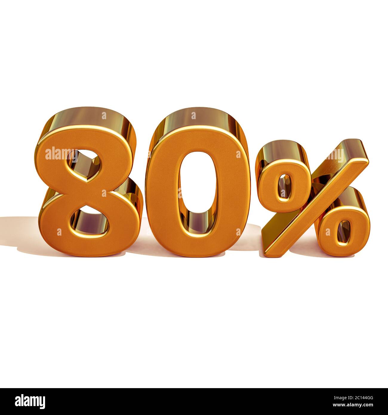 3d Gold 80 Eighty Percent Discount Sign Stock Photo - Alamy
