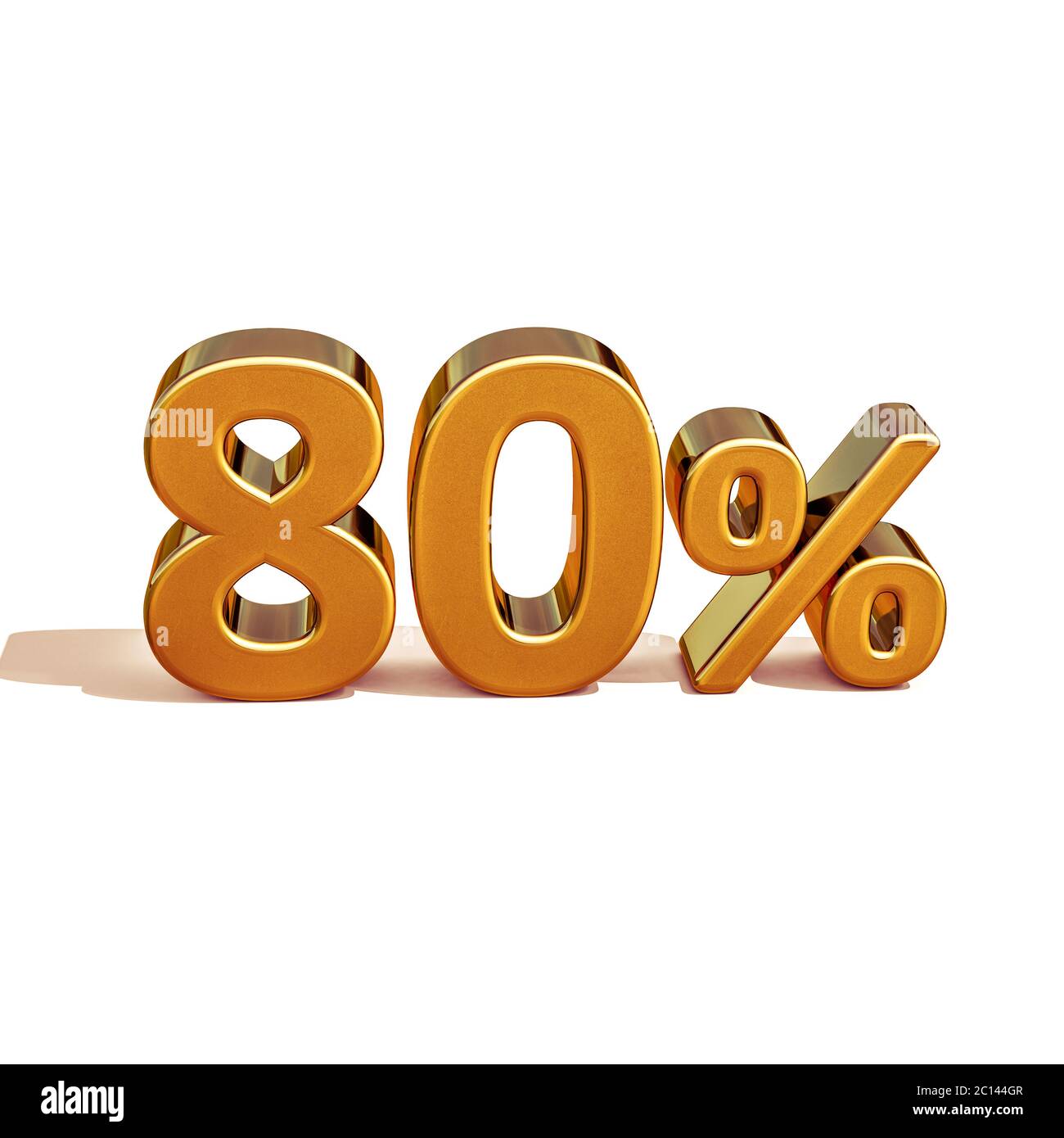 3d Gold 80 Eighty Percent Discount Sign Stock Photo - Alamy