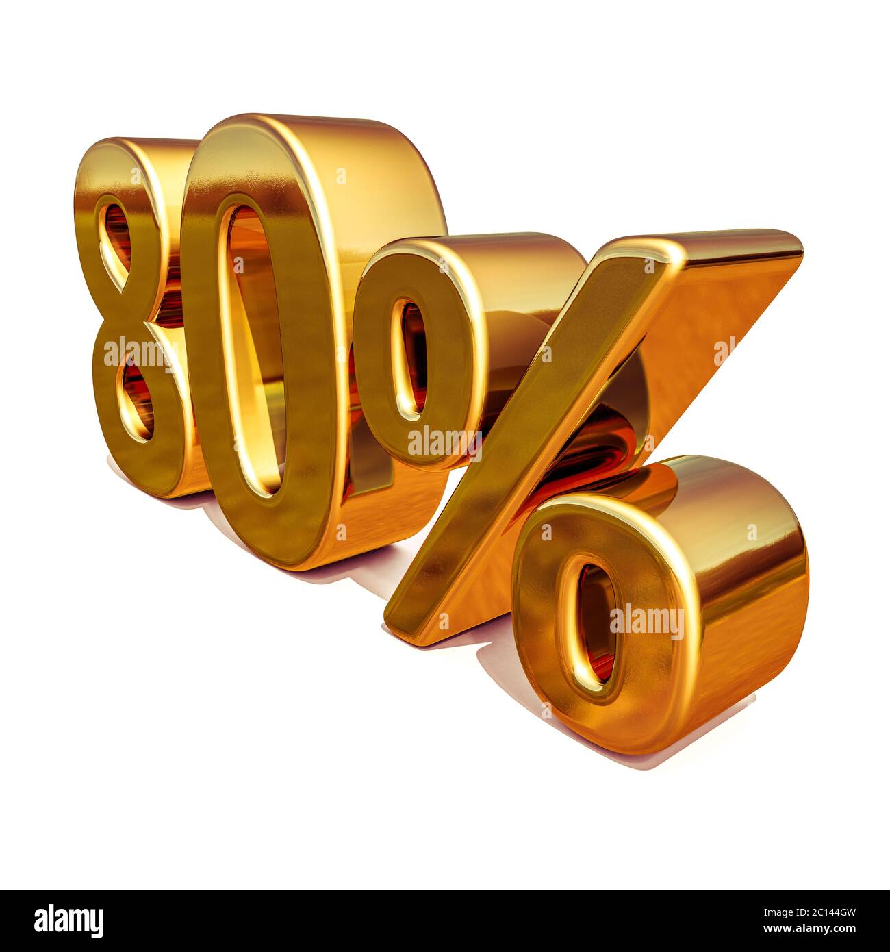 3d Gold 80 Eighty Percent Discount Sign Stock Photo - Alamy