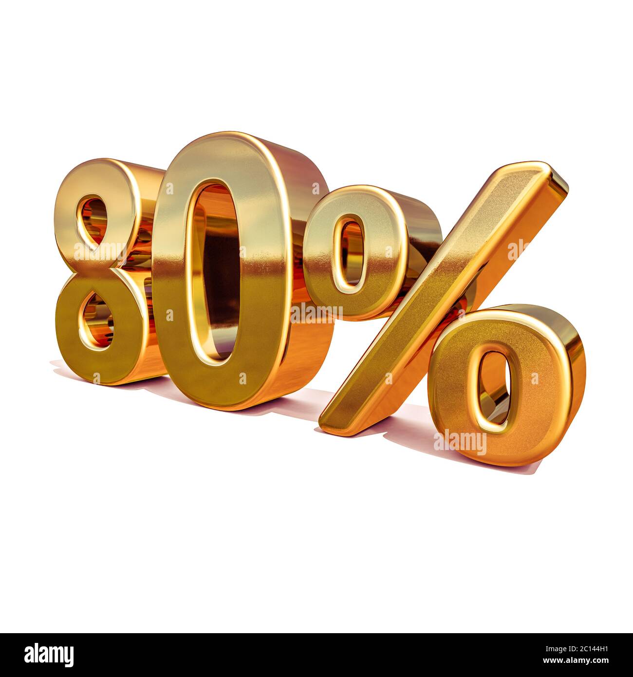 3d Gold 80 Eighty Percent Discount Sign Stock Photo - Alamy