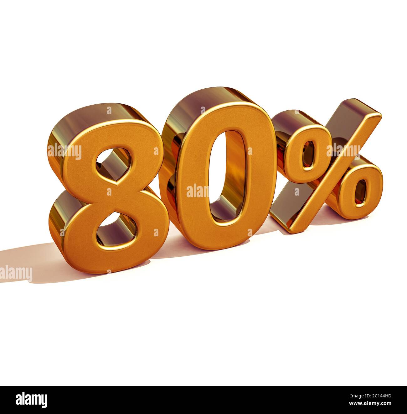 3d Gold 80 Eighty Percent Discount Sign Stock Photo - Alamy