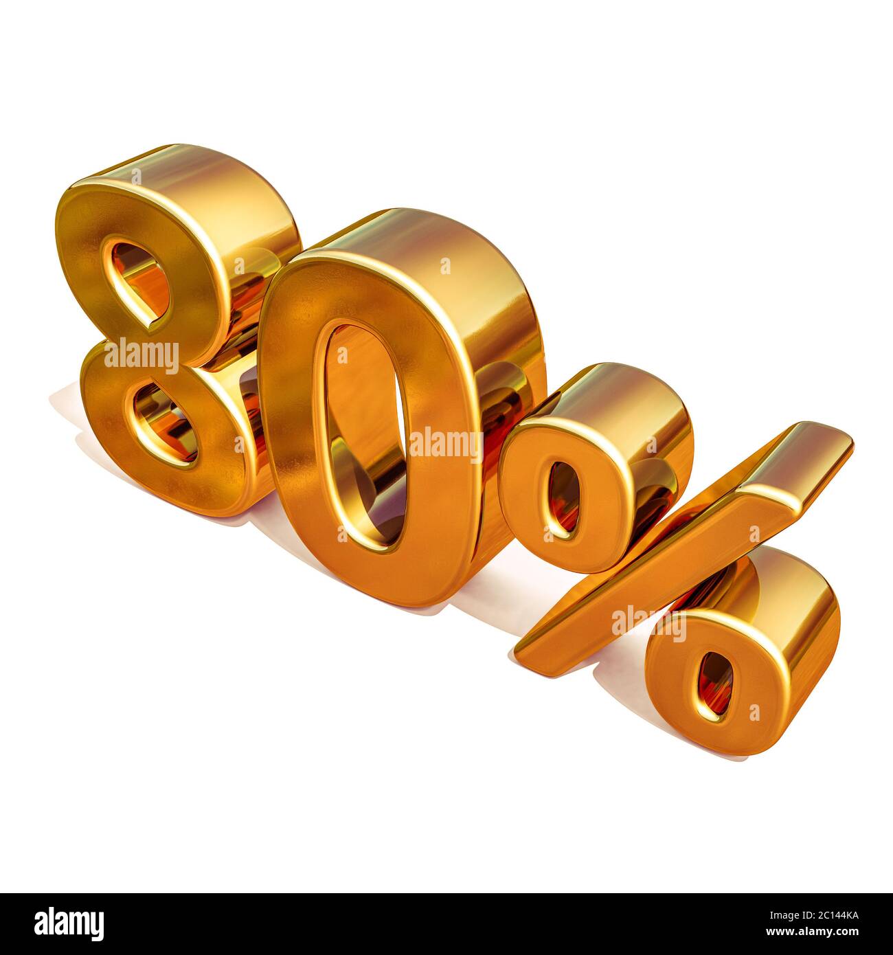 3d Gold 80 Eighty Percent Discount Sign Stock Photo - Alamy