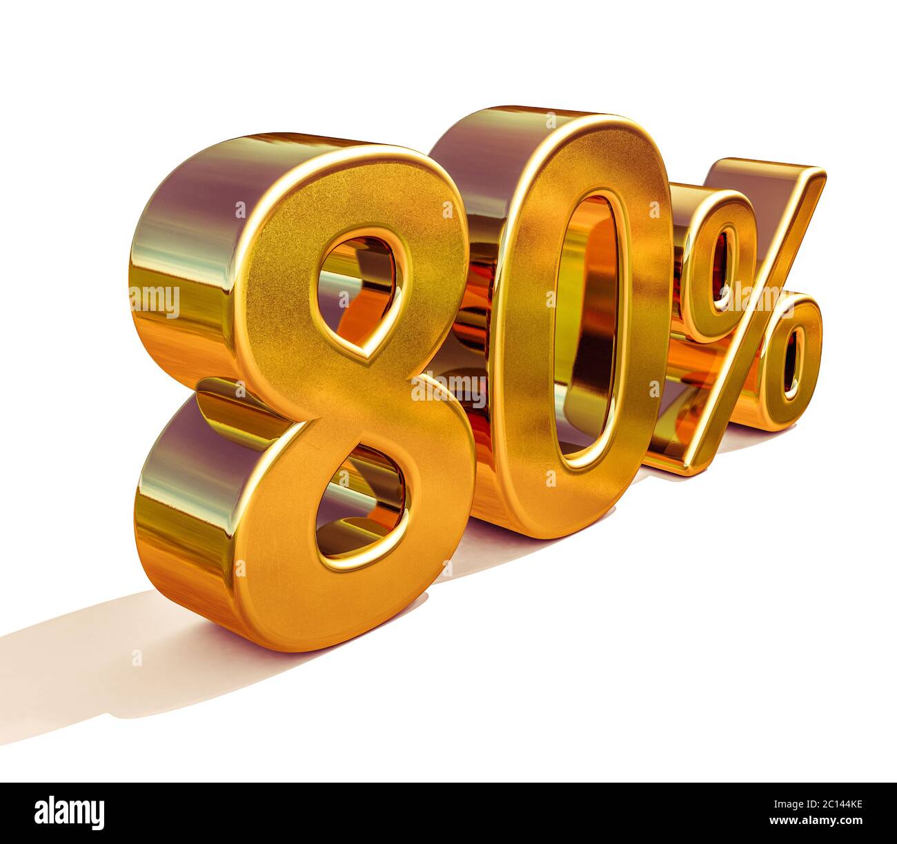 3d Gold 80 Eighty Percent Discount Sign Stock Photo - Alamy