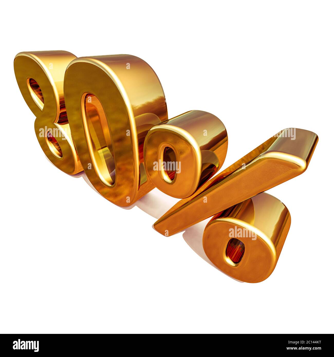 3d Gold 80 Eighty Percent Discount Sign Stock Photo - Alamy