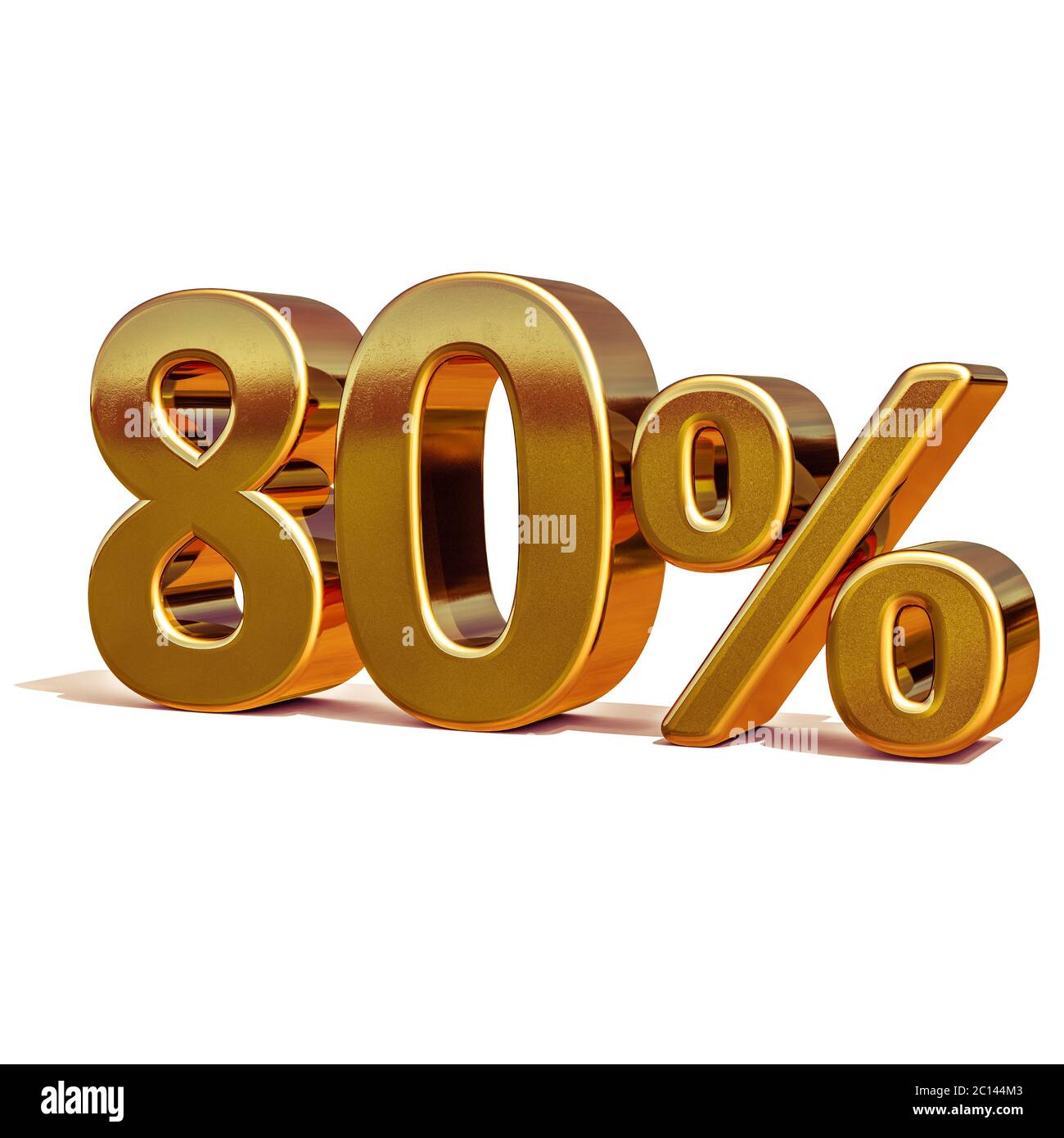 3d Gold 80 Eighty Percent Discount Sign Stock Photo - Alamy