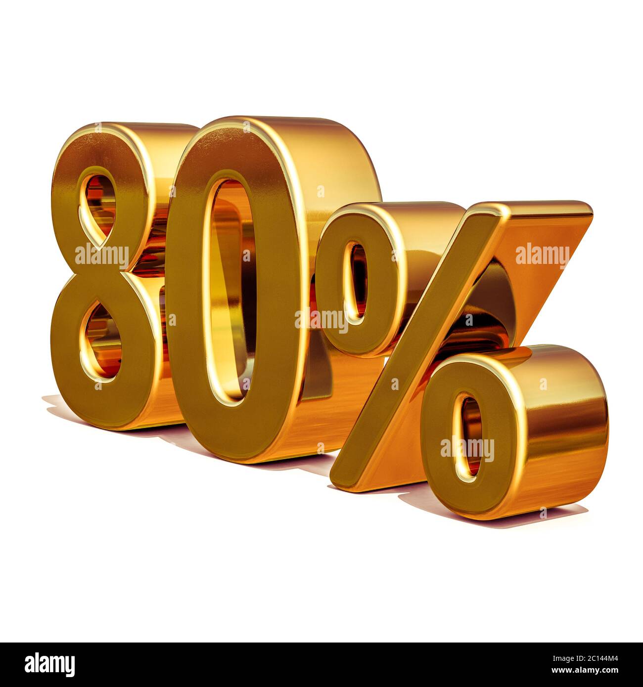 3d Gold 80 Eighty Percent Discount Sign Stock Photo - Alamy