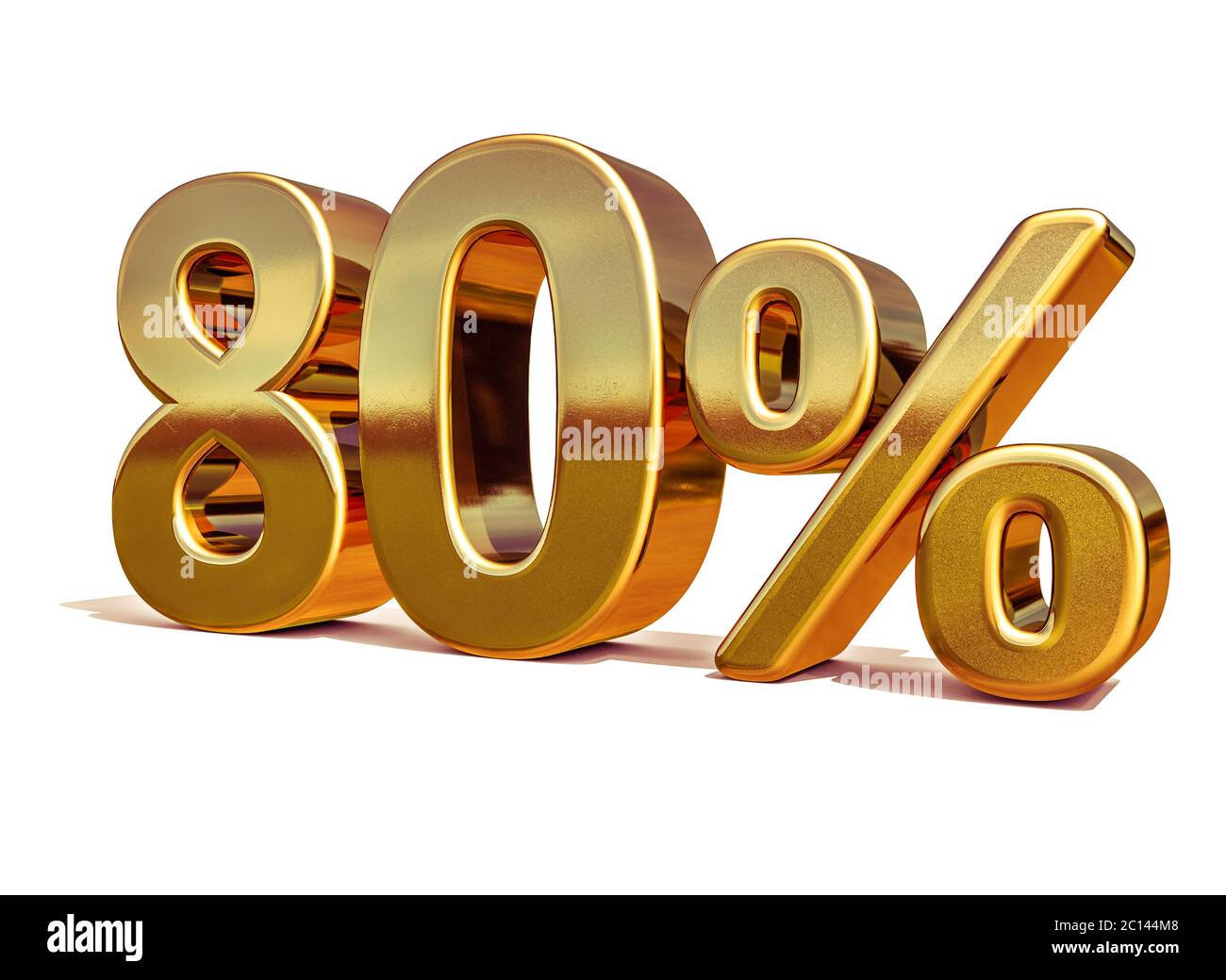 3d Gold 80 Eighty Percent Discount Sign Stock Photo - Alamy