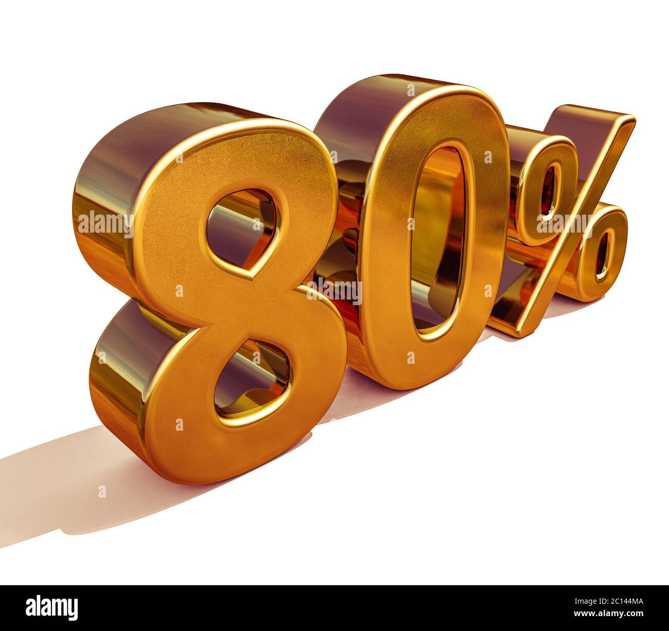 3d Gold 80 Eighty Percent Discount Sign Stock Photo - Alamy