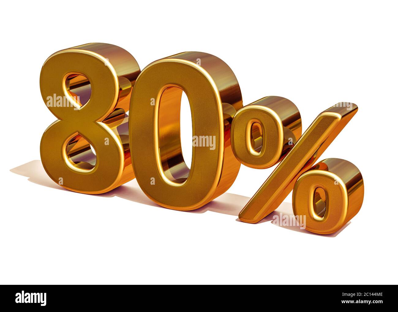 3d Gold 80 Eighty Percent Discount Sign Stock Photo - Alamy