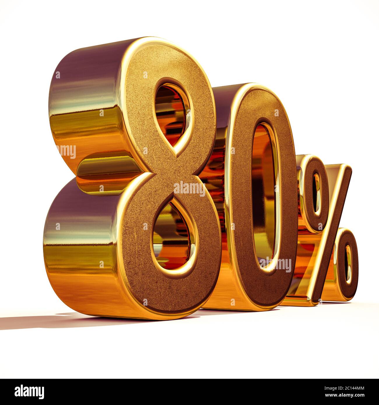 3d Gold 80 Eighty Percent Discount Sign Stock Photo - Alamy