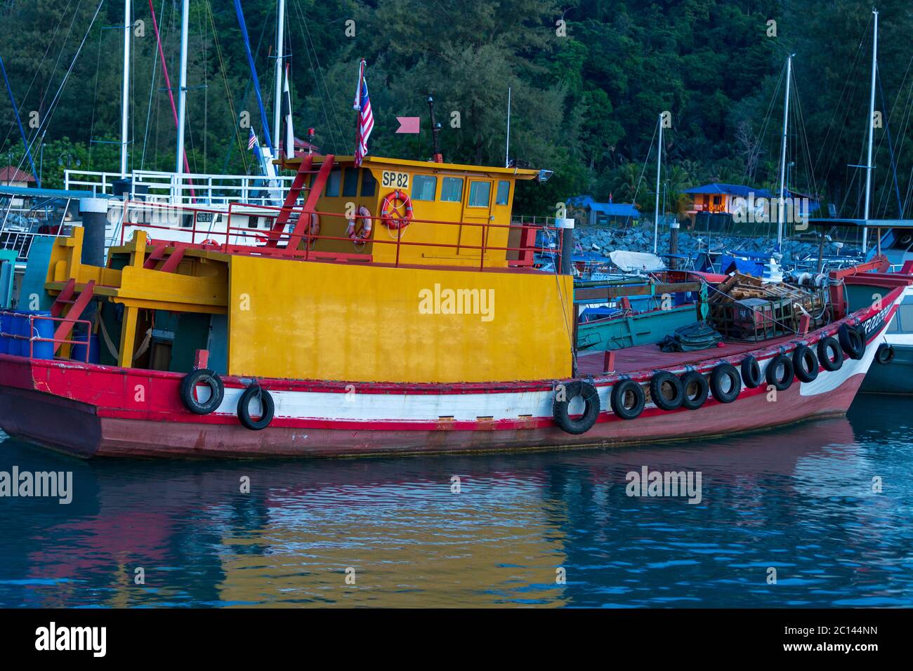 Tioman Island Malaysia - 1 June 2017. Malaysian Commerical Fishing Boat ...