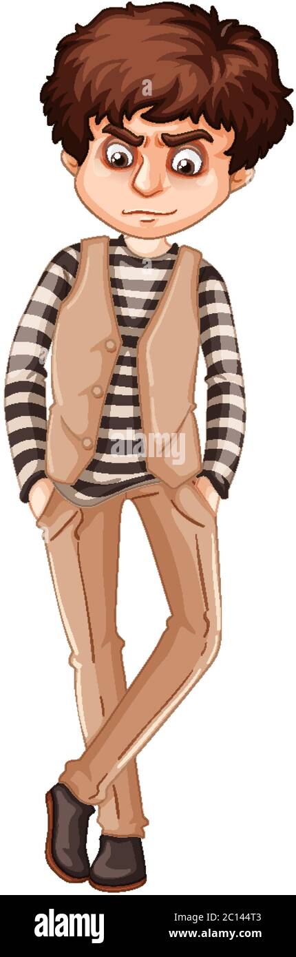 Angry man standing on white background illustration Stock Vector Image ...