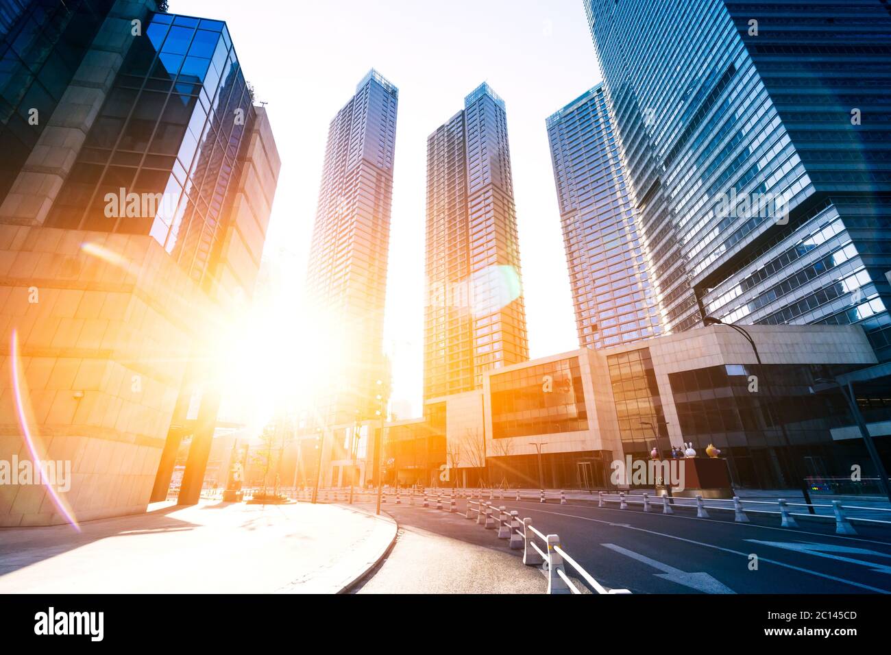 modern buildings with sunbeam Stock Photo - Alamy