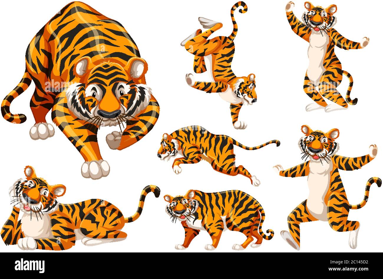 Set of tiger character illustration Stock Vector Image & Art - Alamy