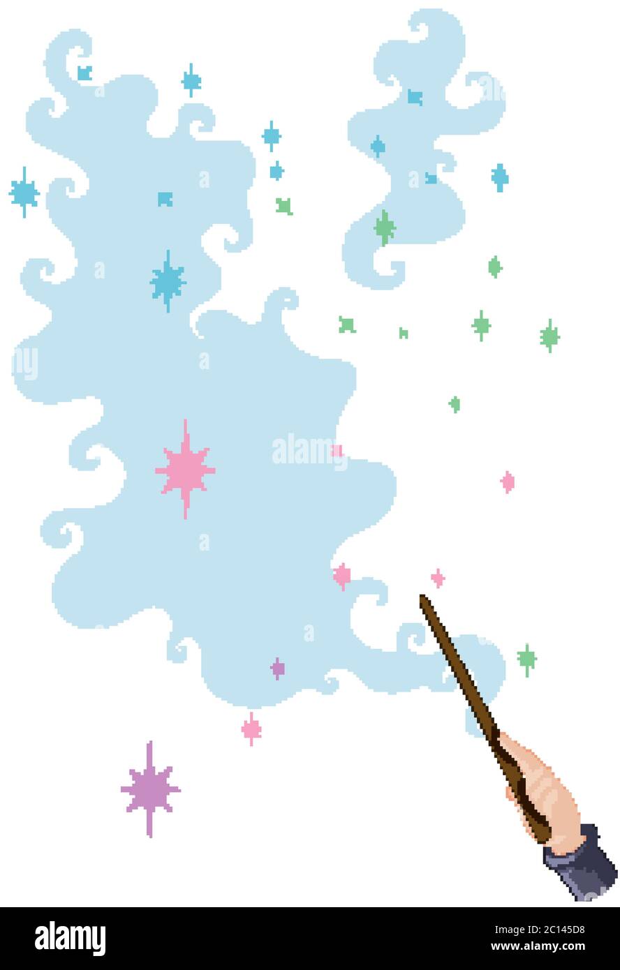 Magic wand with spell cartoon style isolated on white background ...