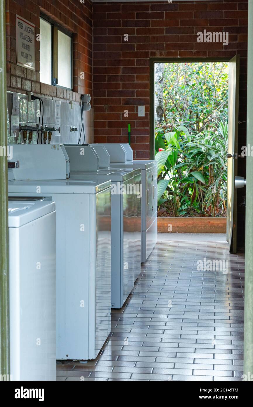 Coin operated washing machine and dryers in Australian caravan park ...