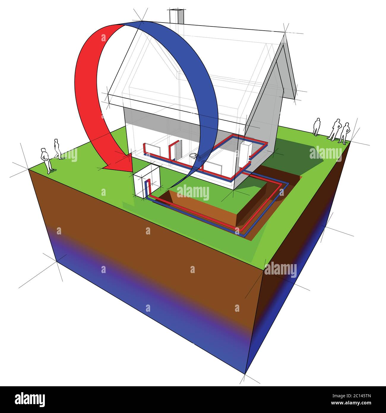 Air source heat pump diagram Stock Vector Images - Alamy