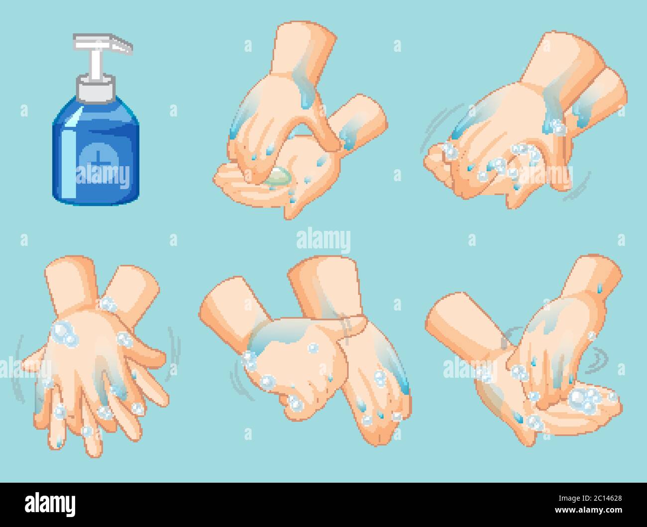 Step to clean hands illustration Stock Vector Image & Art - Alamy