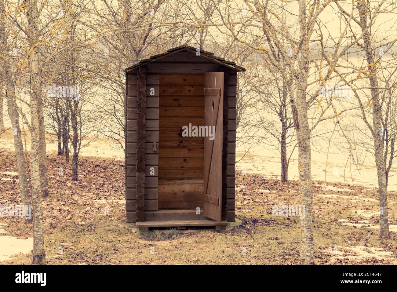 Wooden outdoor toilet Stock Photo - Alamy