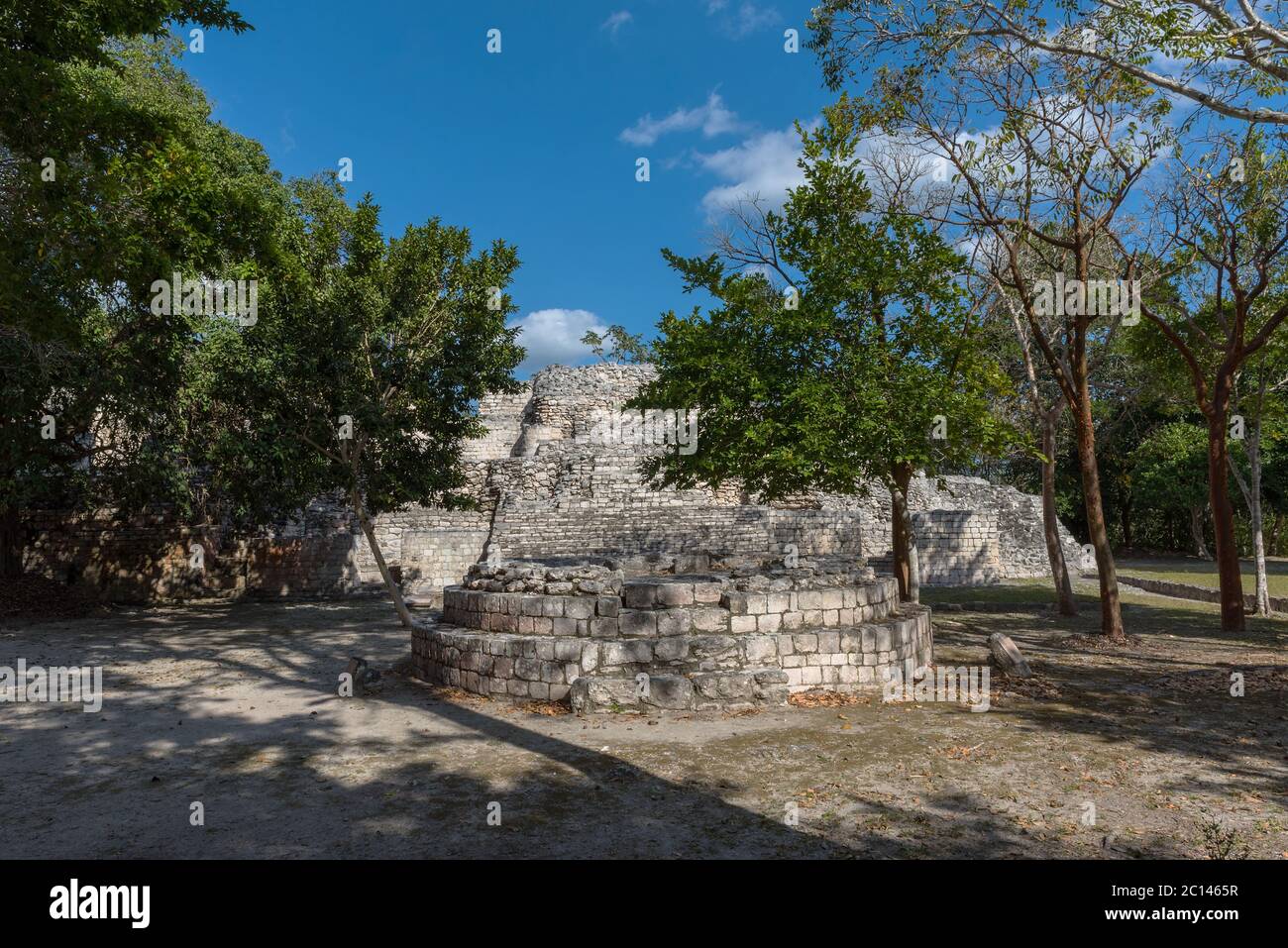 the ruins of the ancient mayan city of becan, campeche, mexico Stock ...