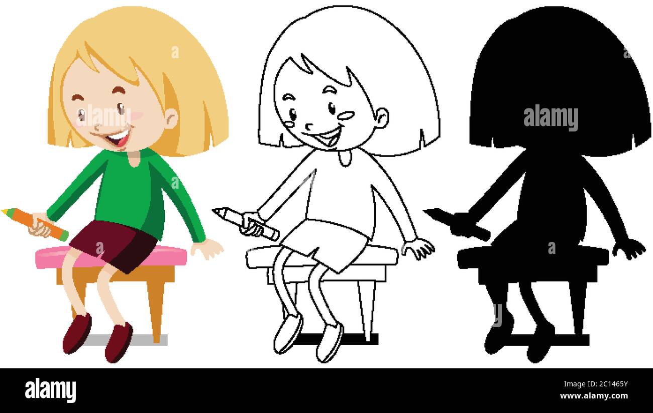 Dark shadow on happy person Stock Vector Images - Alamy