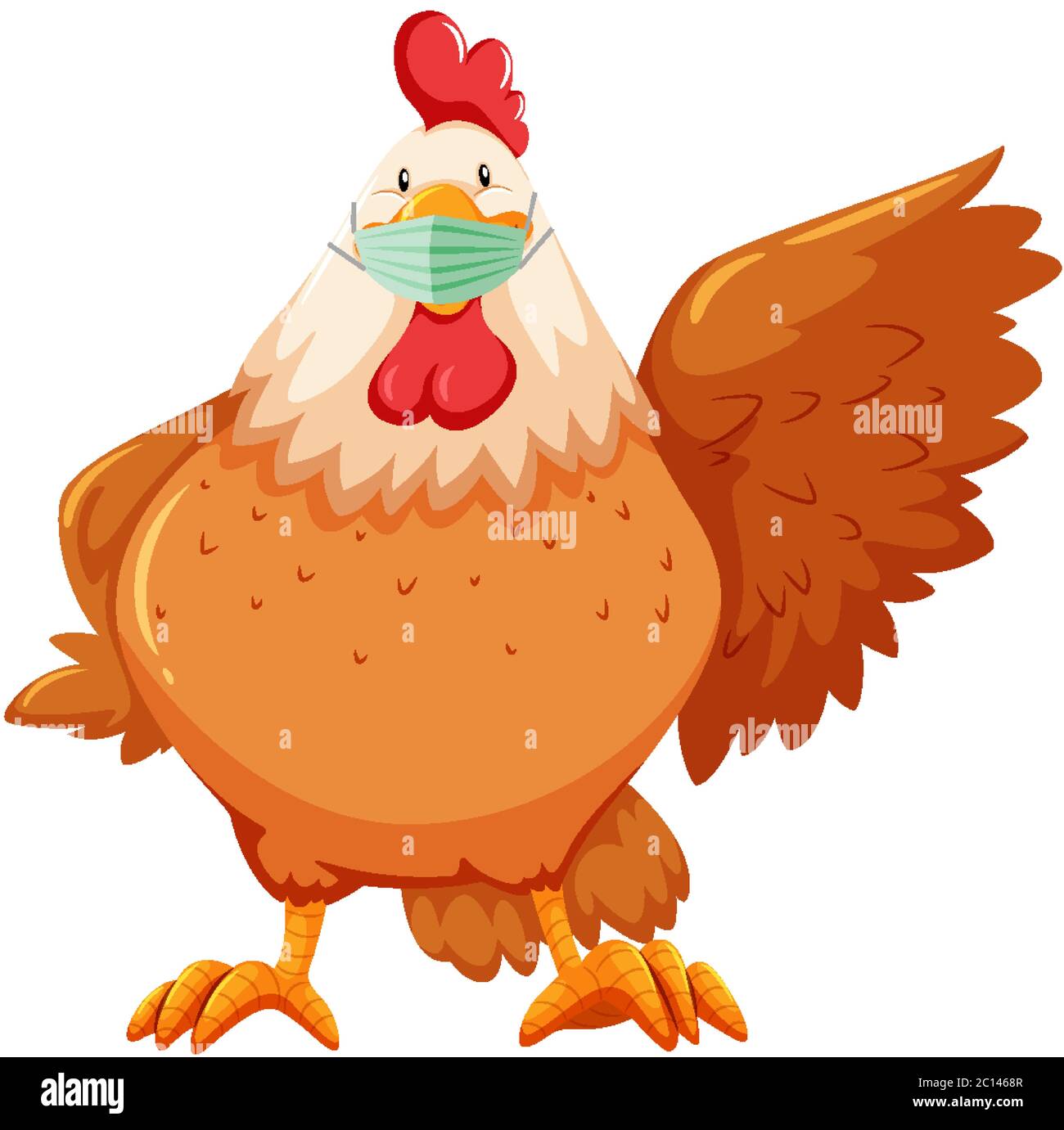 Chicken cartoon character wearing mask illustration Stock Vector Image ...