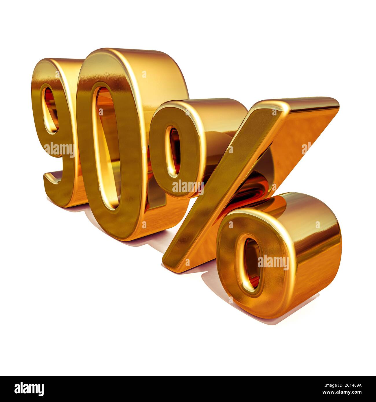3d Gold 90 Ninety Percent Discount Sign Stock Photo - Alamy
