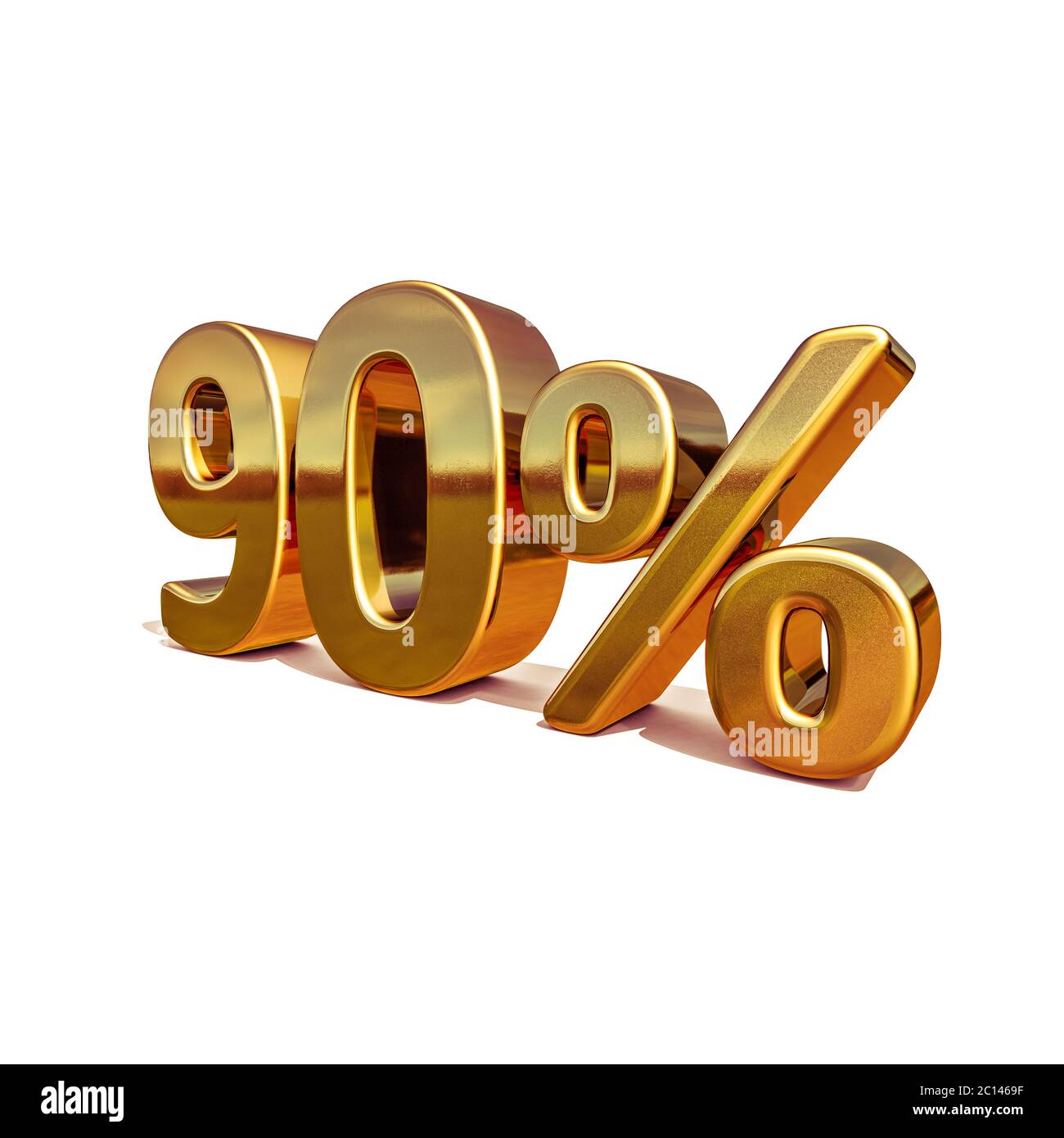 3d Gold 90 Ninety Percent Discount Sign Stock Photo - Alamy