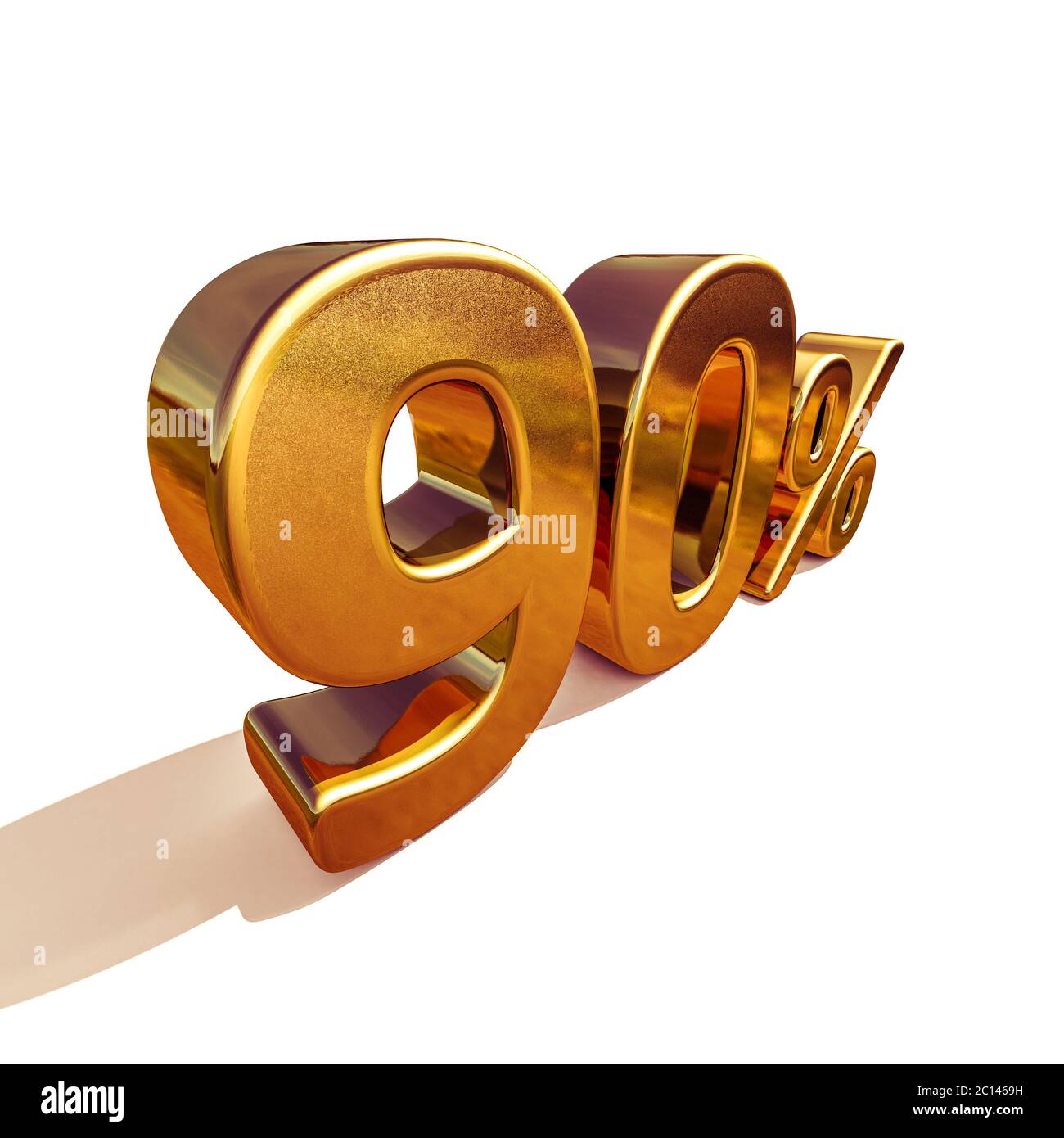 3d Gold 90 Ninety Percent Discount Sign Stock Photo - Alamy