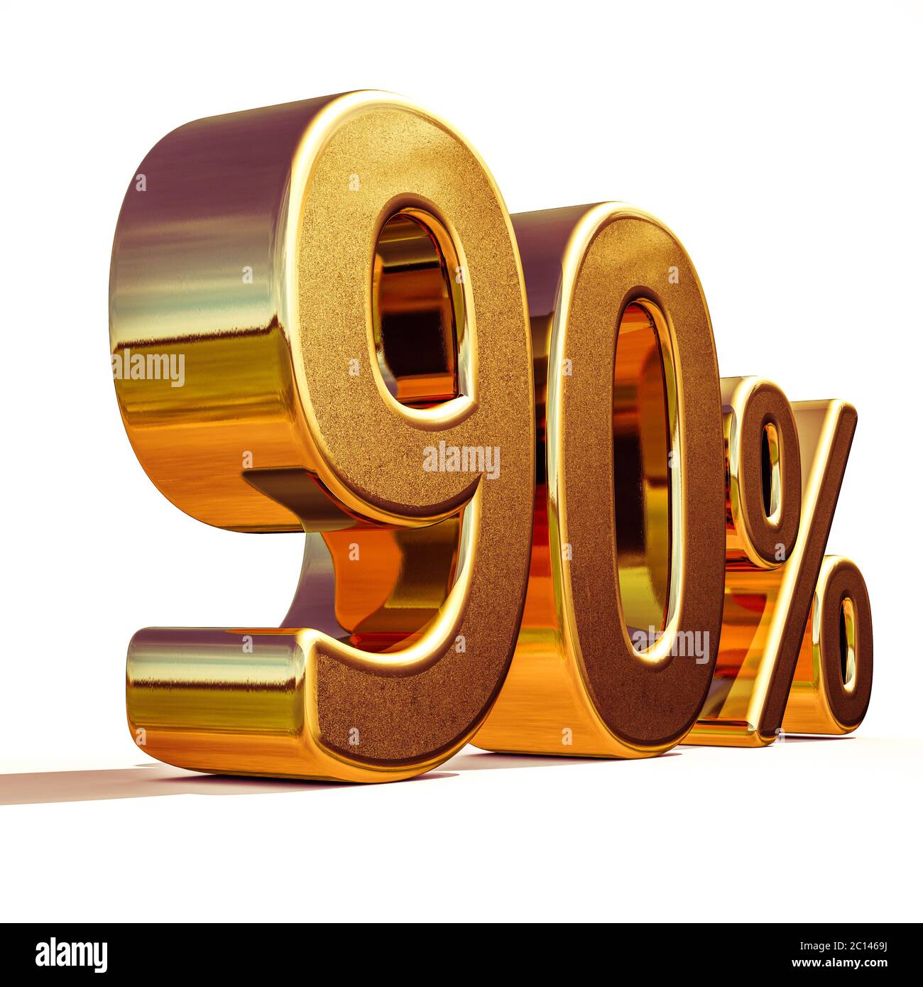 3d Gold 90 Ninety Percent Discount Sign Stock Photo - Alamy