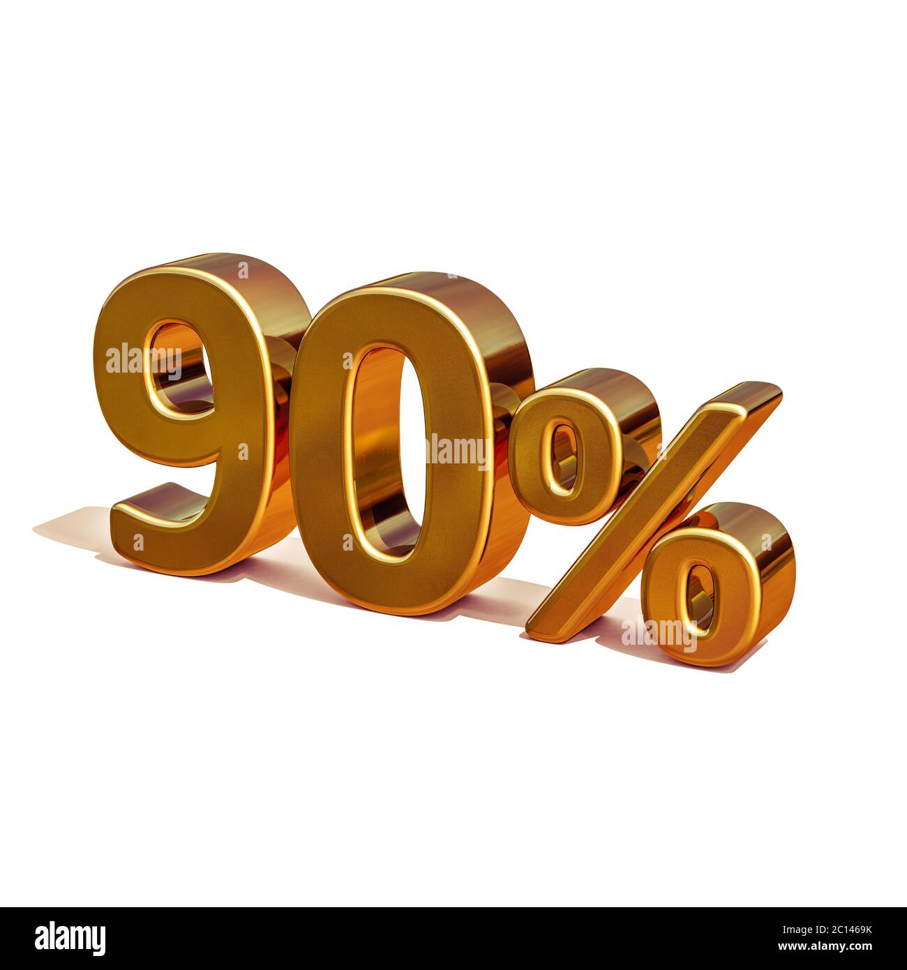 3d Gold 90 Ninety Percent Discount Sign Stock Photo - Alamy