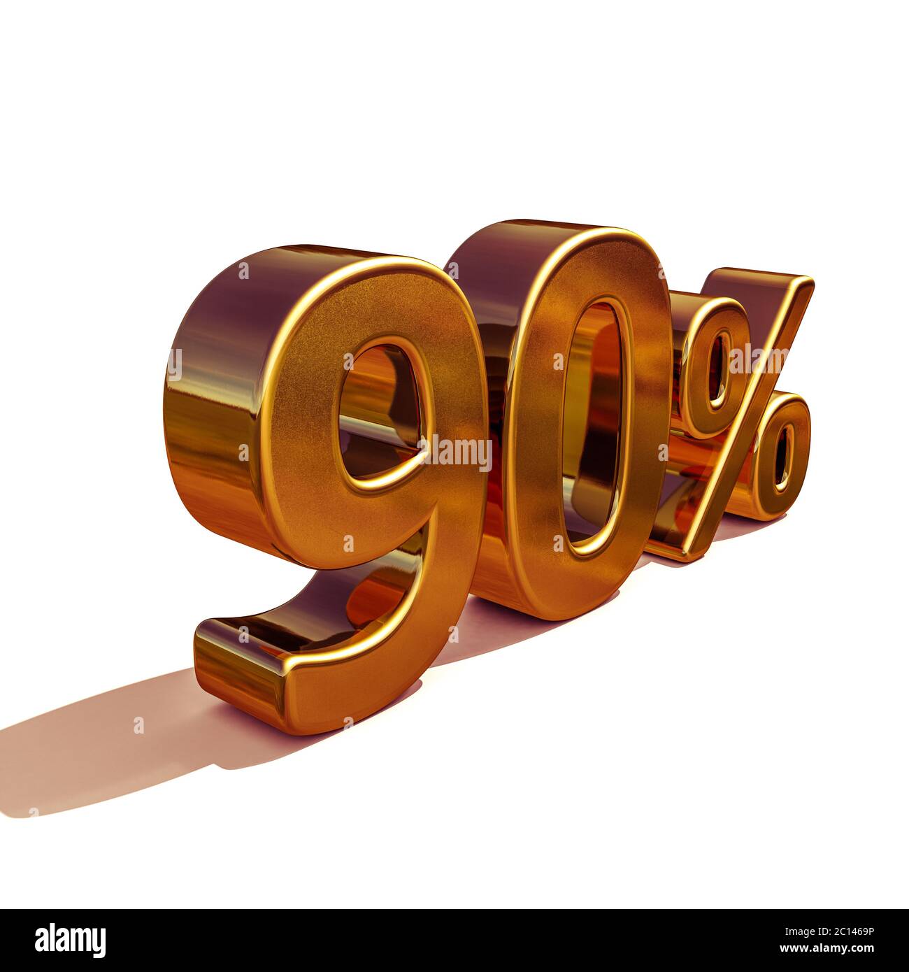 3d Gold 90 Ninety Percent Discount Sign Stock Photo - Alamy