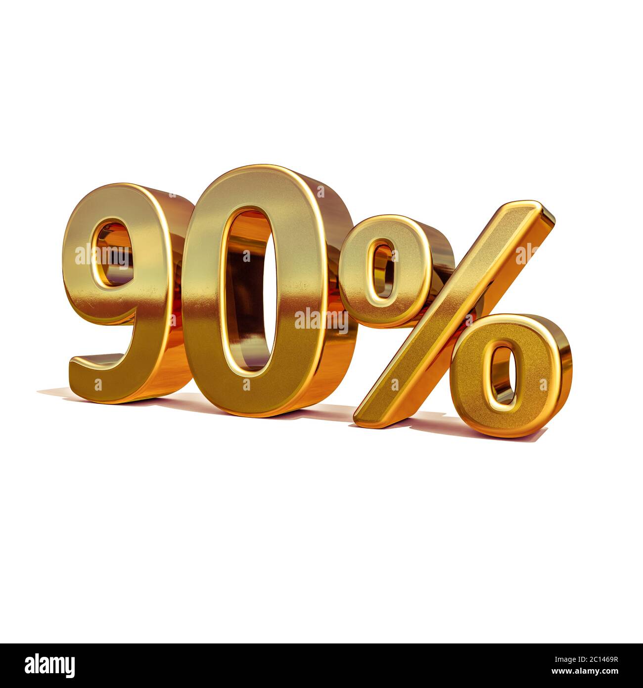 3d Gold 90 Ninety Percent Discount Sign Stock Photo - Alamy