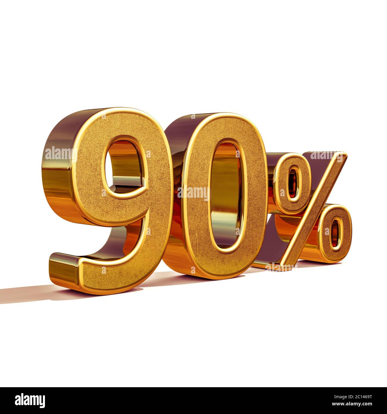 3d Gold 90 Ninety Percent Discount Sign Stock Photo - Alamy