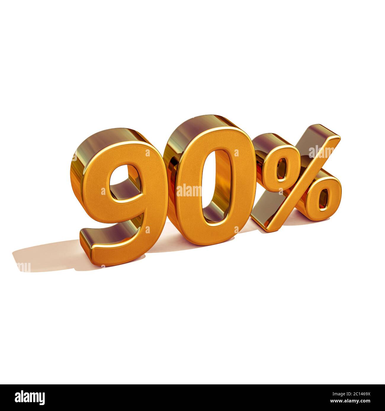 3d Gold 90 Ninety Percent Discount Sign Stock Photo - Alamy