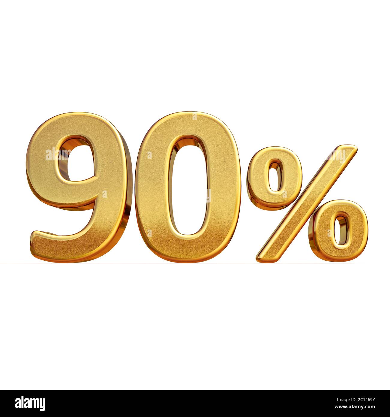 3d Gold 90 Ninety Percent Discount Sign Stock Photo - Alamy