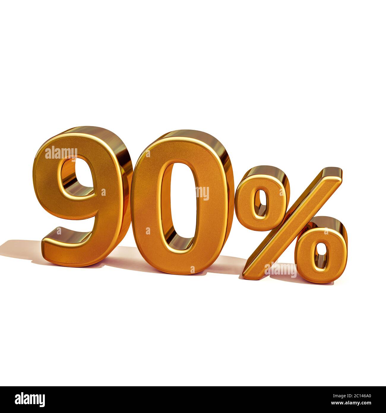 3d Gold 90 Ninety Percent Discount Sign Stock Photo - Alamy