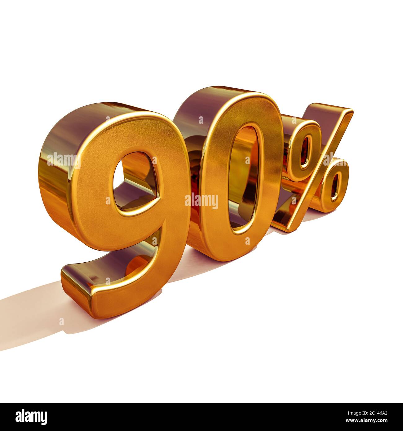 3d Gold 90 Ninety Percent Discount Sign Stock Photo - Alamy