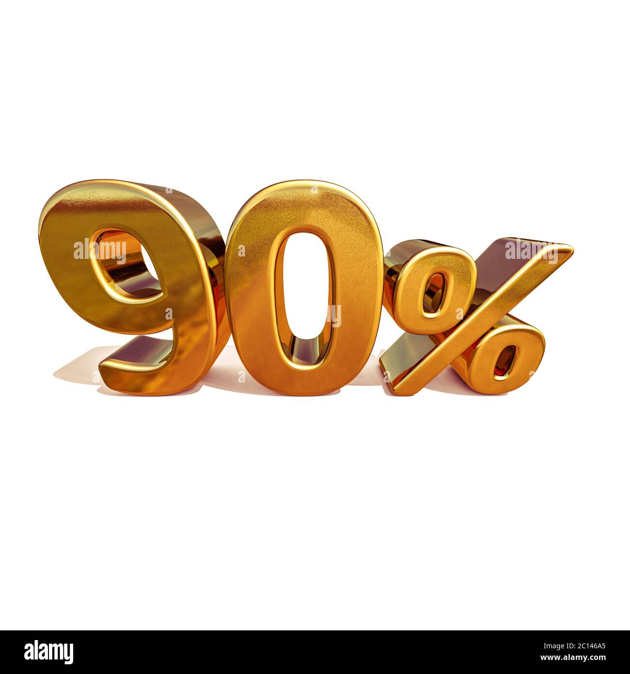 3d Gold 90 Ninety Percent Discount Sign Stock Photo - Alamy