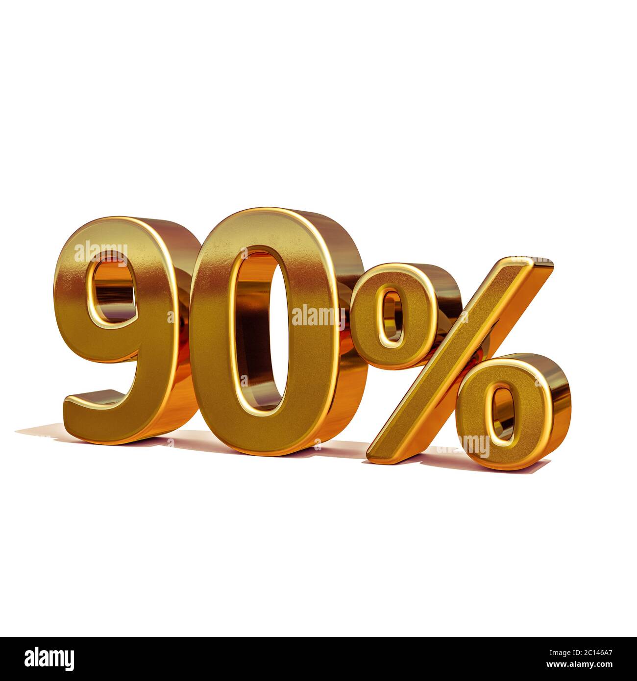 3d Gold 90 Ninety Percent Discount Sign Stock Photo - Alamy