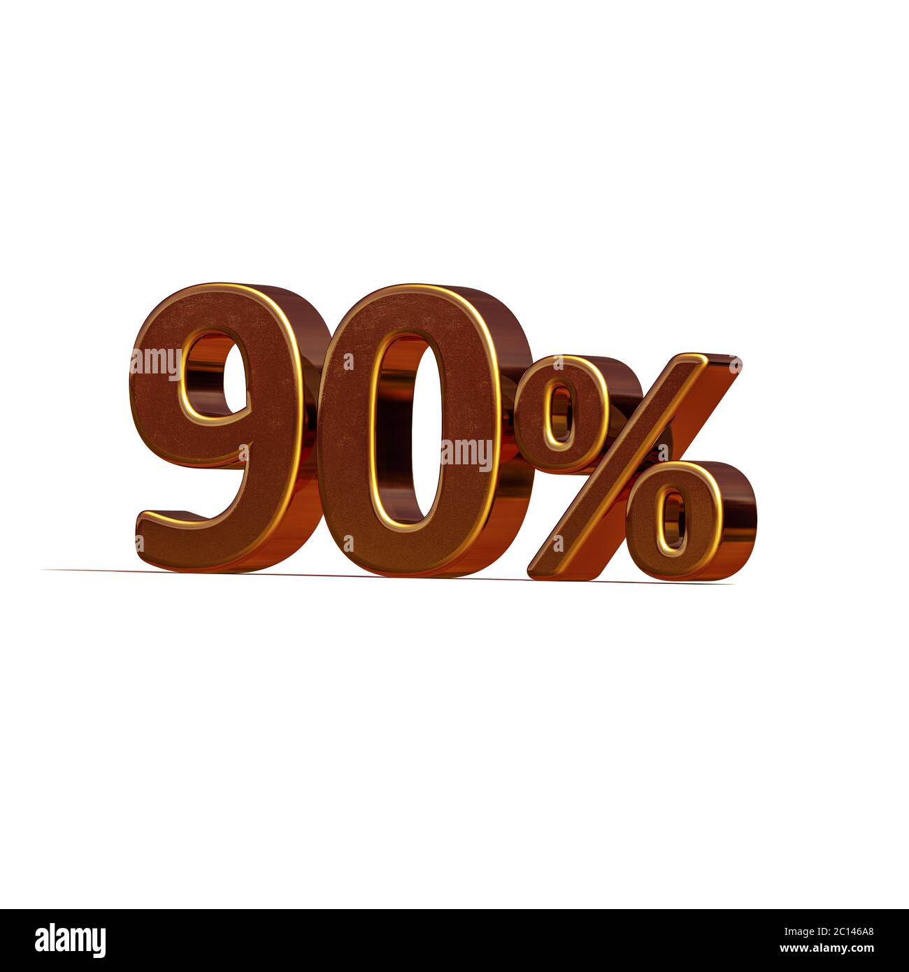 3d Gold 90 Ninety Percent Discount Sign Stock Photo - Alamy