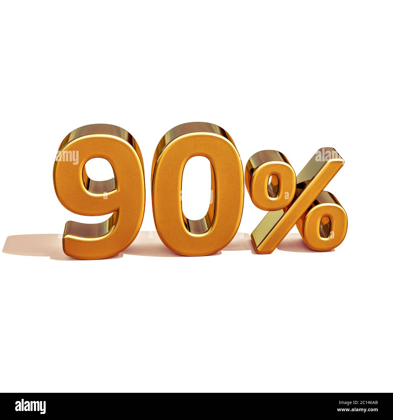 3d Gold 90 Ninety Percent Discount Sign Stock Photo - Alamy