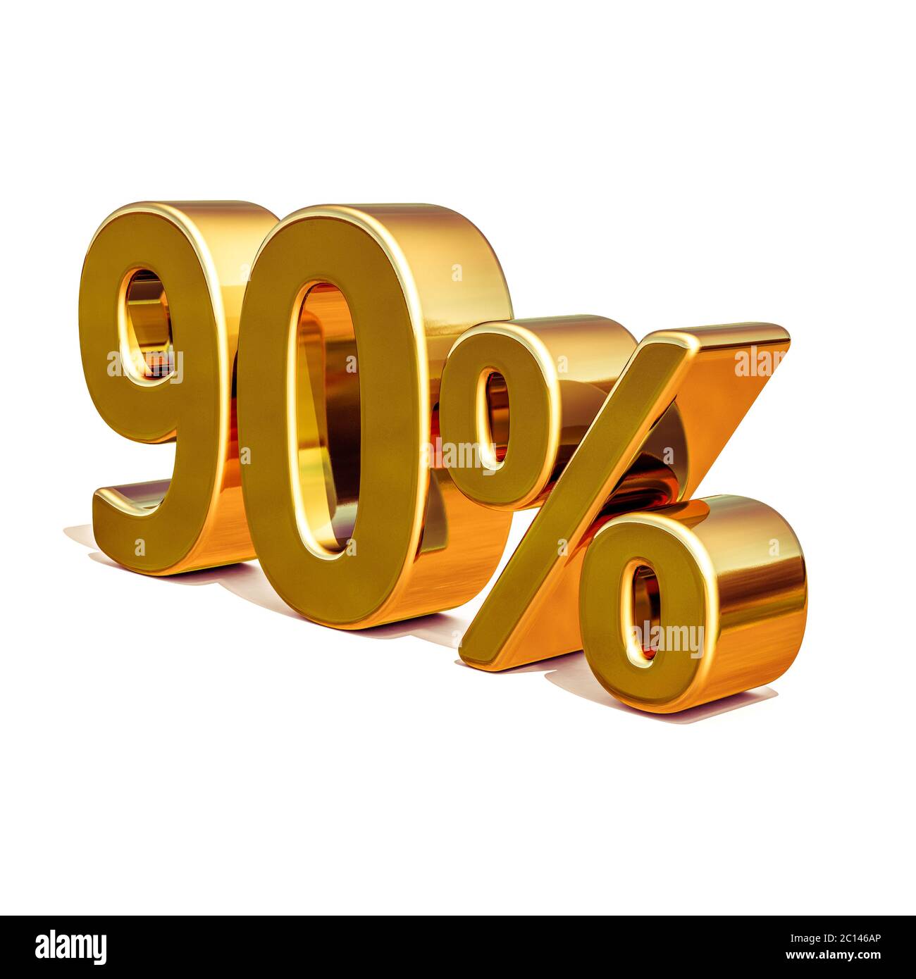 3d Gold 90 Ninety Percent Discount Sign Stock Photo - Alamy