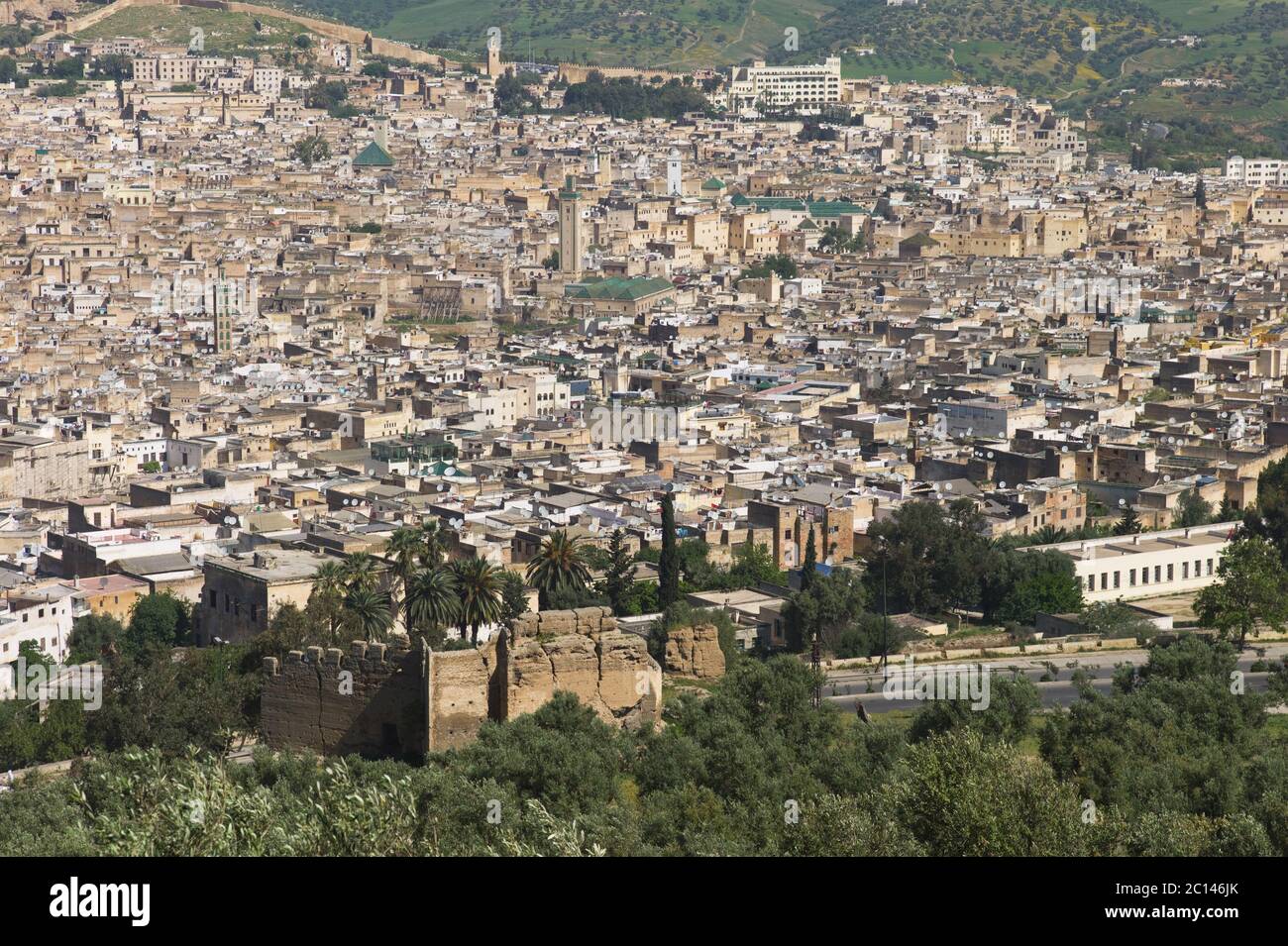 Aerial view of Fez (Fes) center in Morocco Stock Photo - Alamy