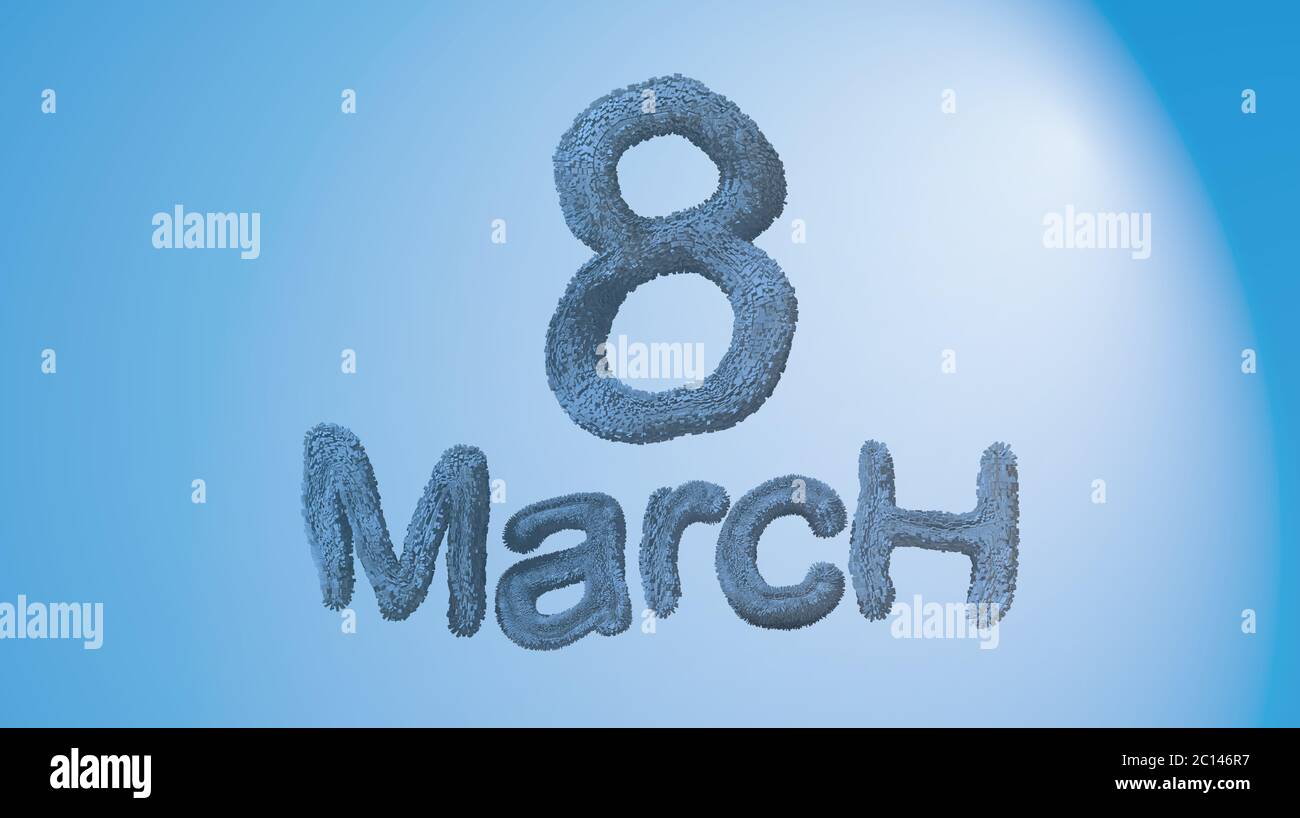 8 March symbol. Figure of eight made of blue city blocks or fur . Can ...