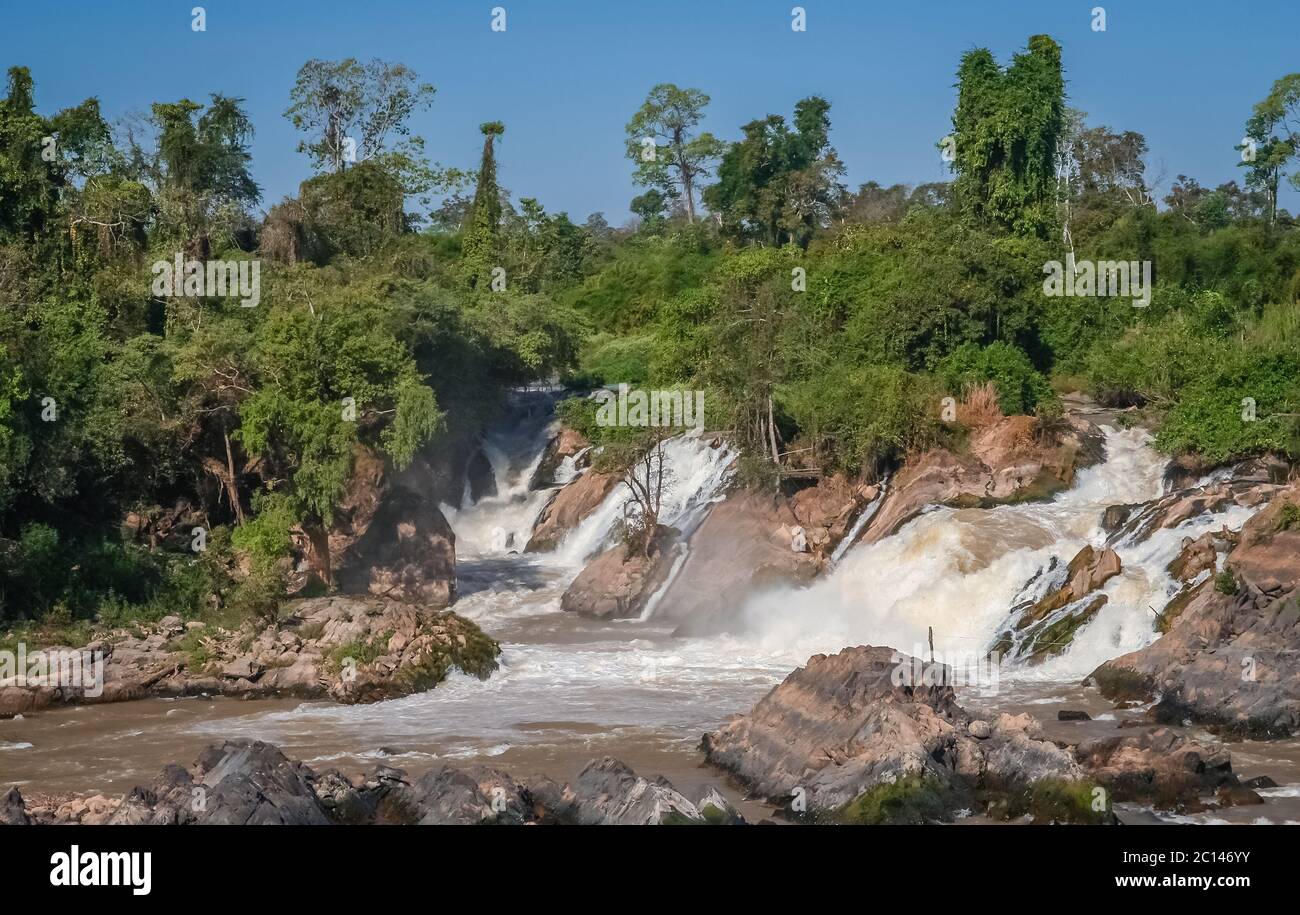 Khone Falls in Laos Stock Photo - Alamy