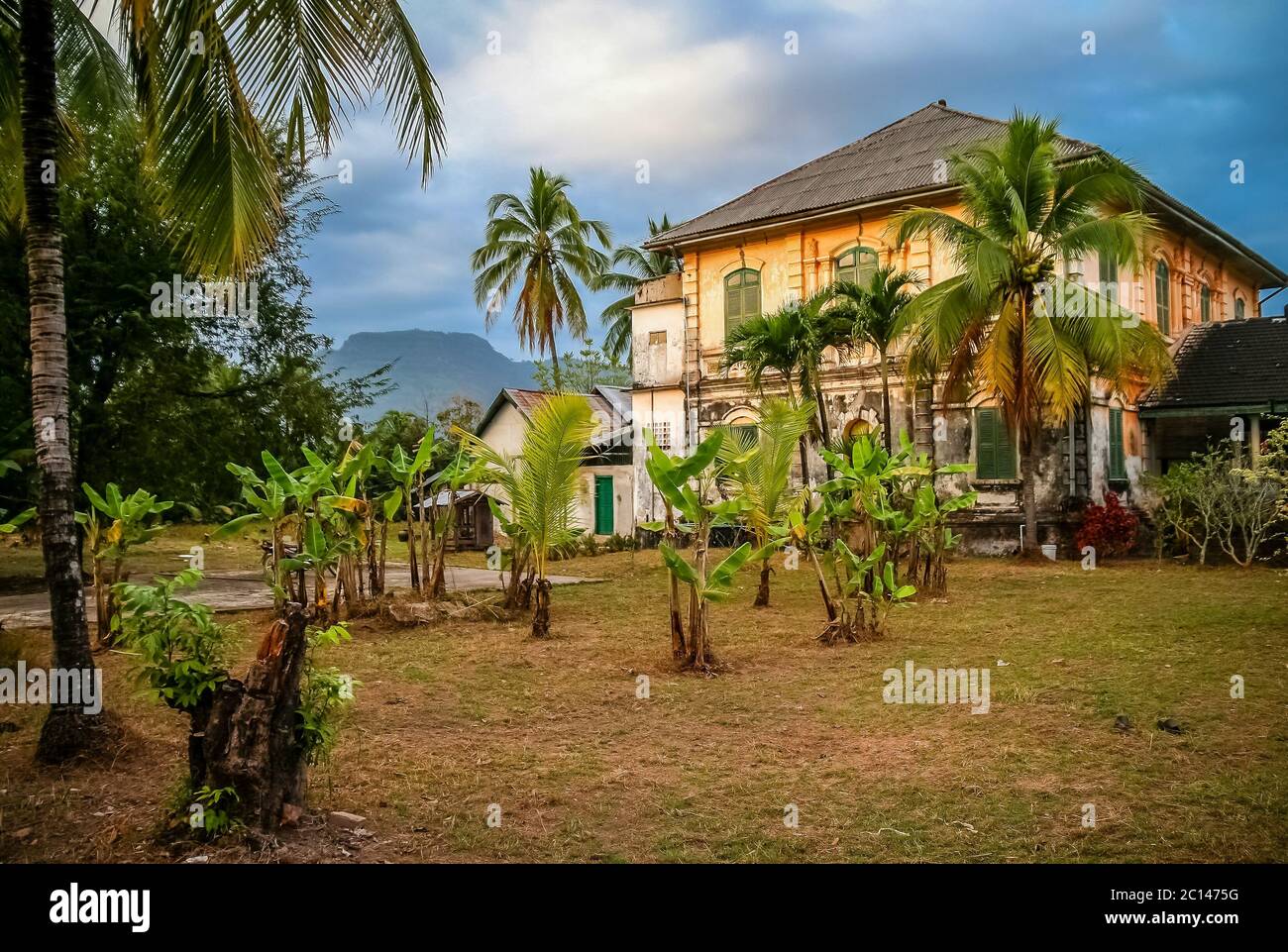 Laos colonial house front wall hi-res stock photography and images - Alamy