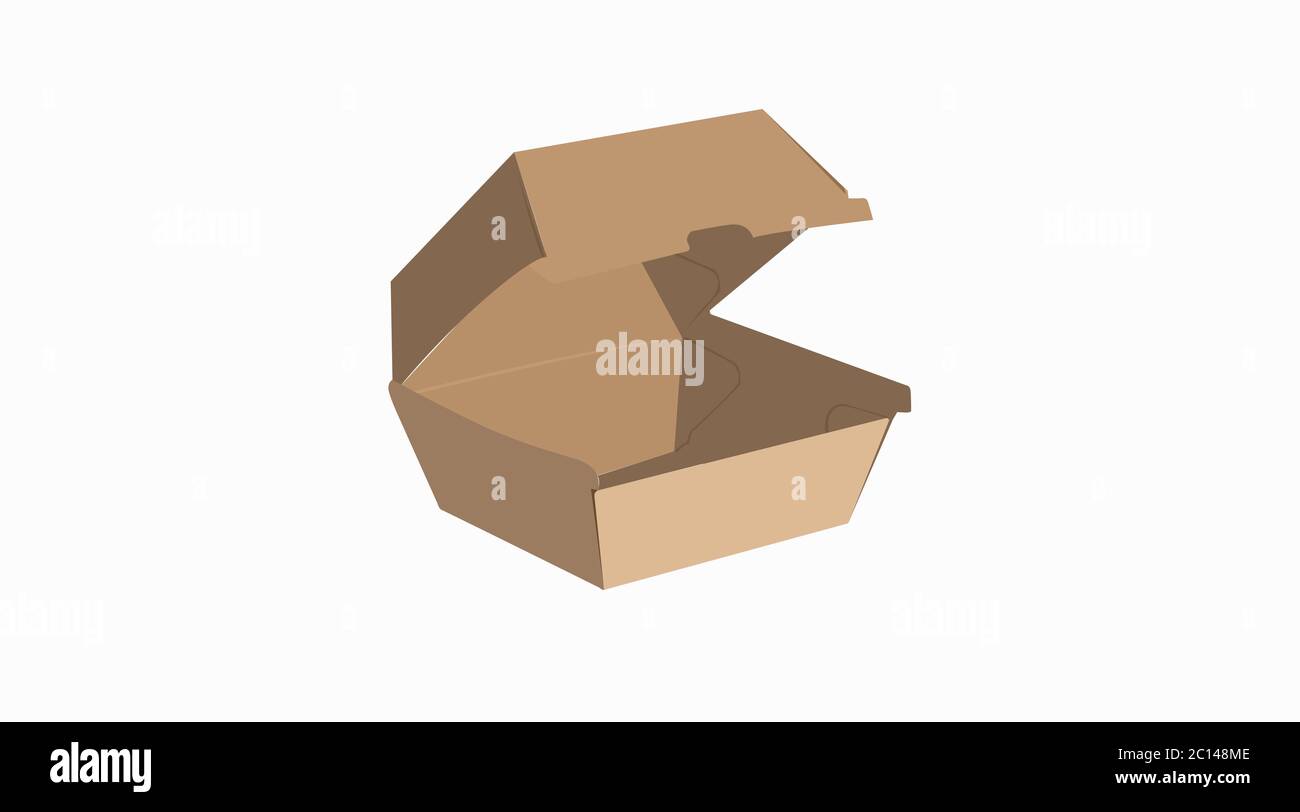 Vector Isolated Illustration of a Take Away Box Stock Vector Image ...